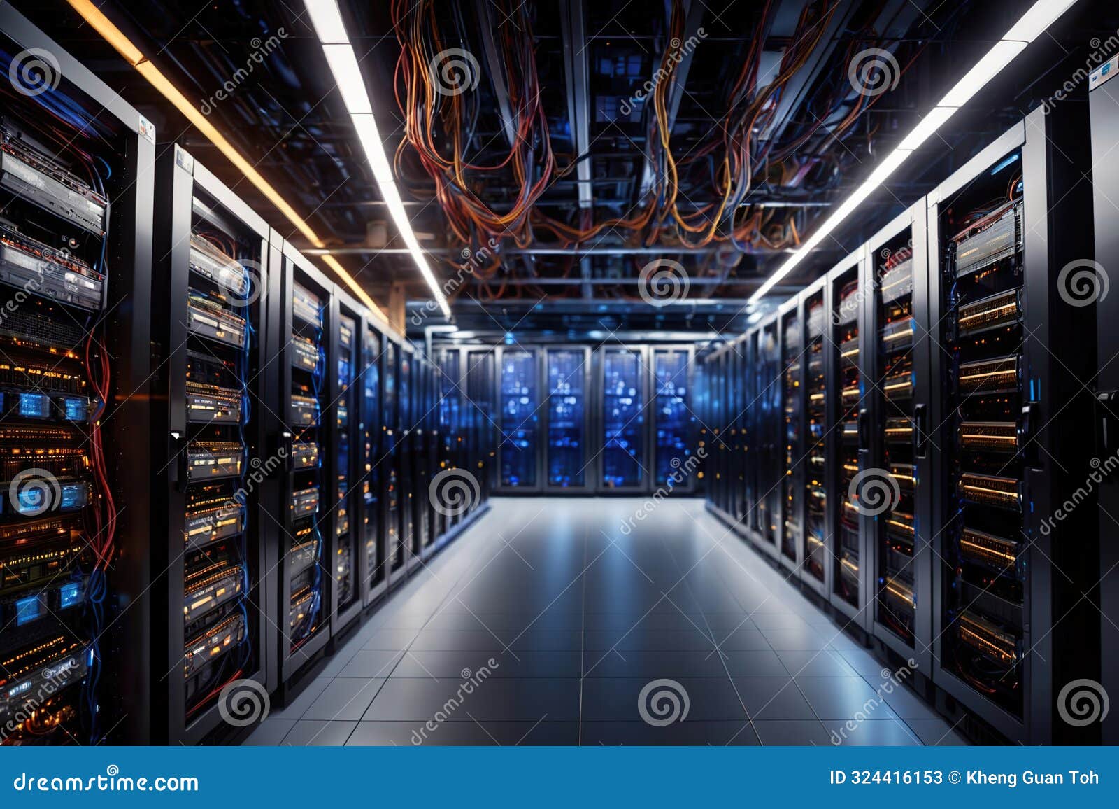 Technology Infrastructure Concept. Data Centers, Servers and ...