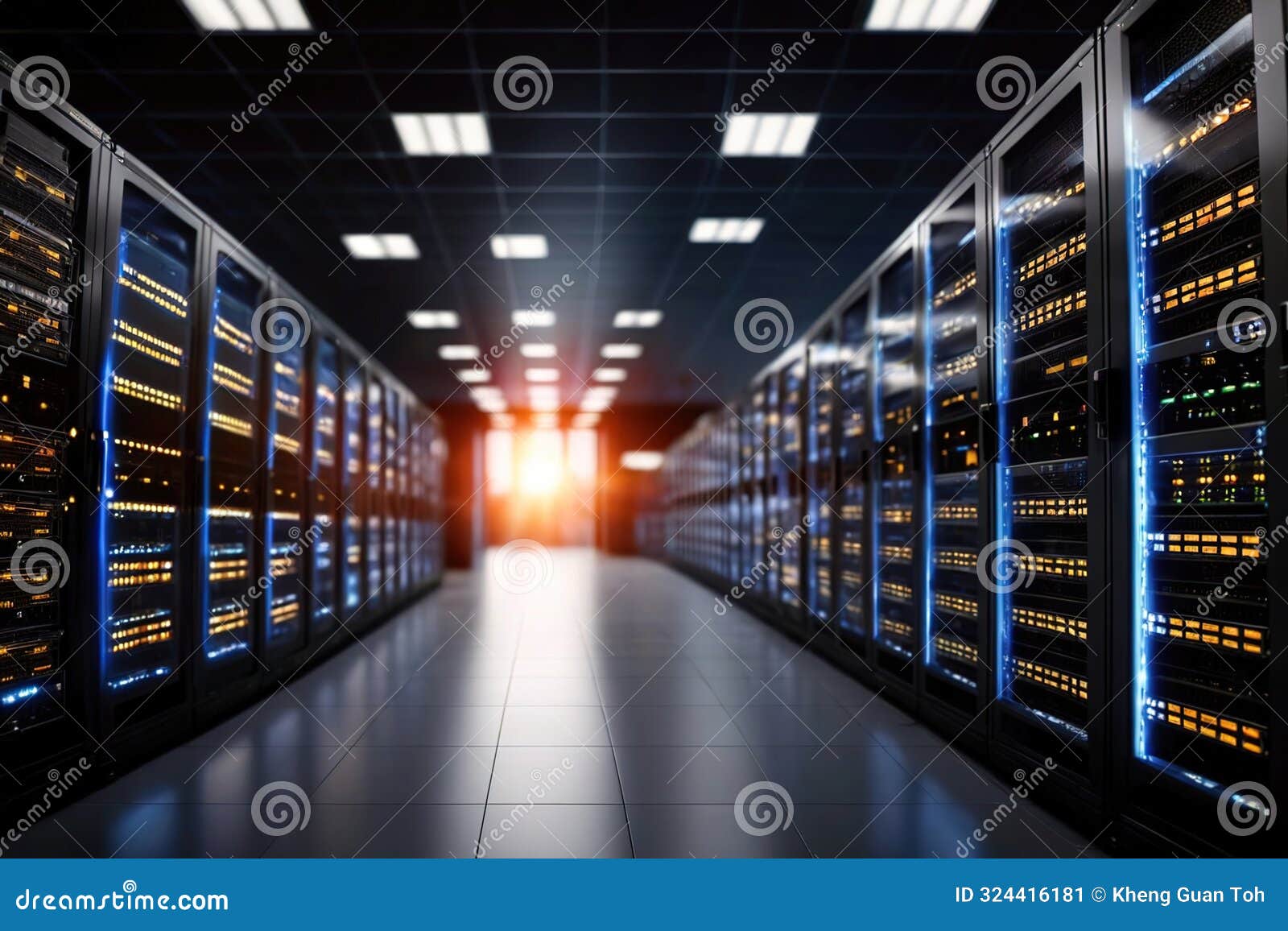 Technology Infrastructure Concept. Data Centers, Servers and ...
