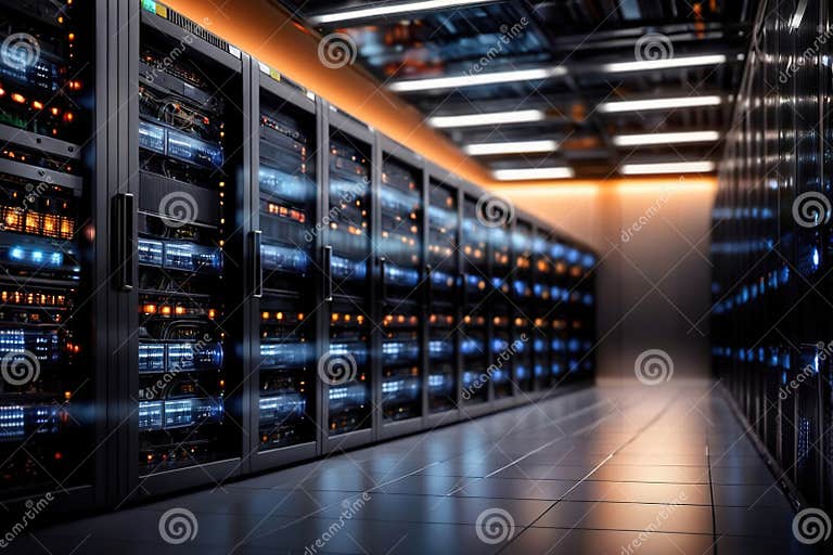 Technology Infrastructure Concept. Data Centers, Servers and ...