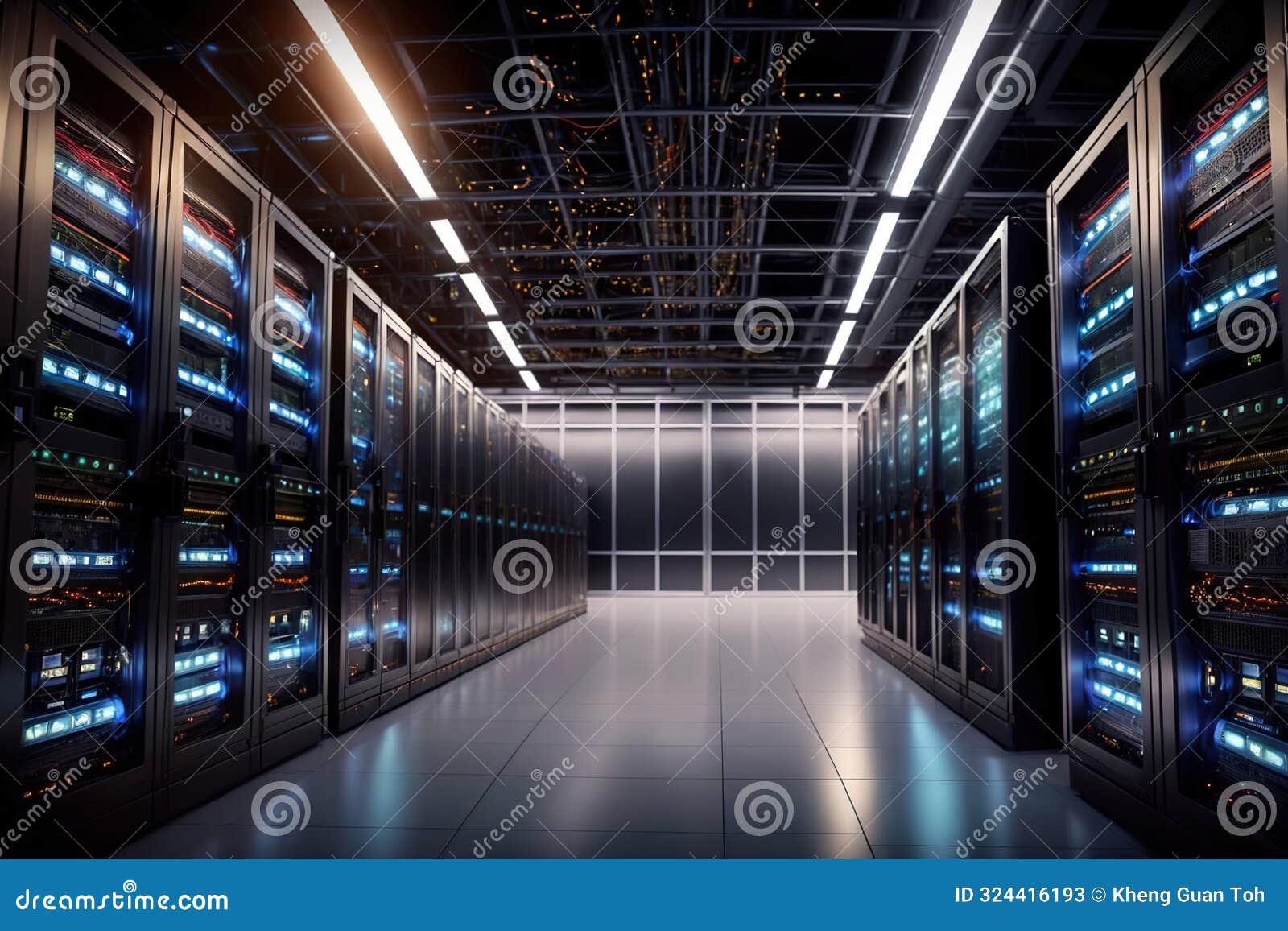 Technology Infrastructure Concept. Data Centers, Servers and ...