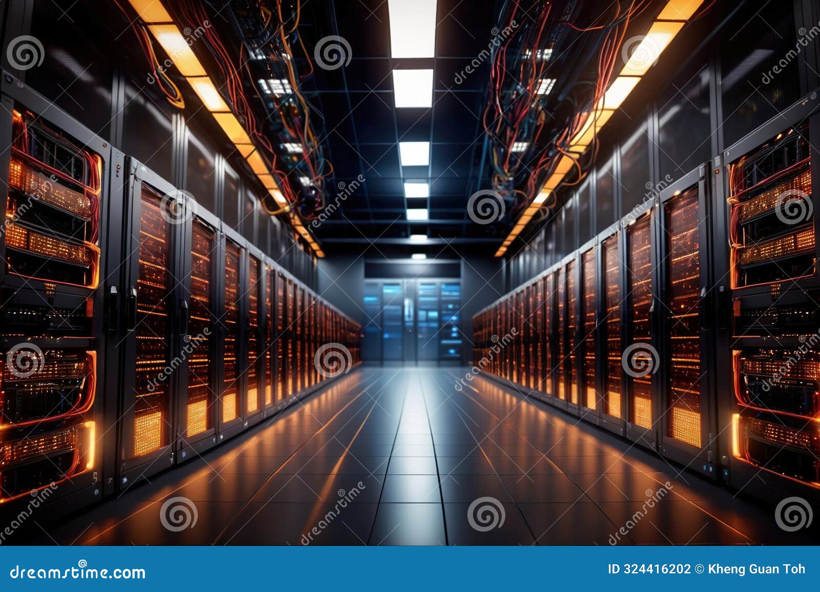 Technology Infrastructure Concept. Data Centers, Servers and ...