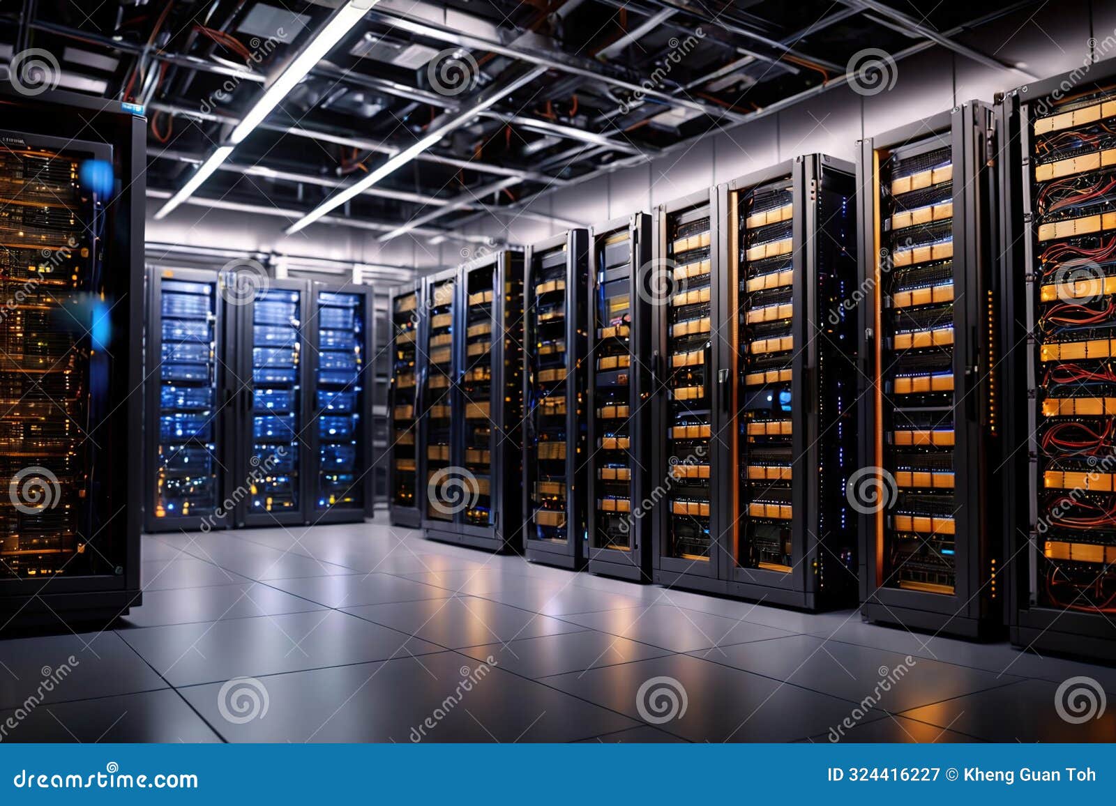 Technology Infrastructure Concept. Data Centers, Servers and ...