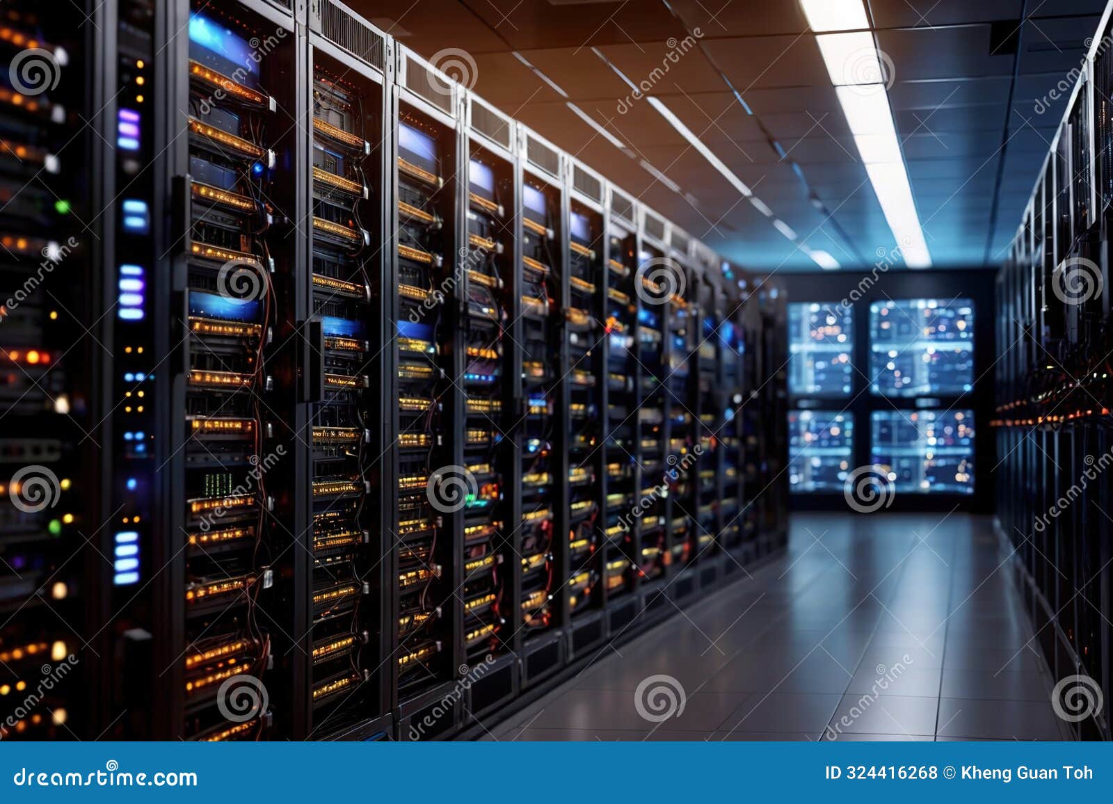 Technology Infrastructure Concept. Data Centers, Servers and ...
