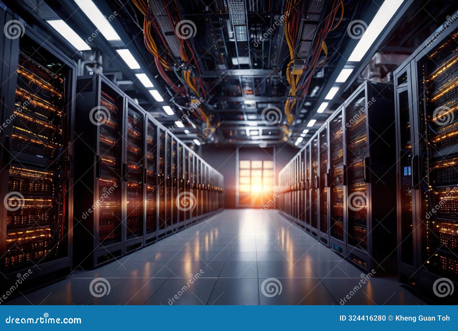 Technology Infrastructure Concept. Data Centers, Servers and ...