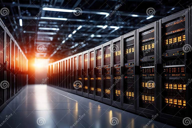 Technology Infrastructure Concept. Data Centers, Servers and ...