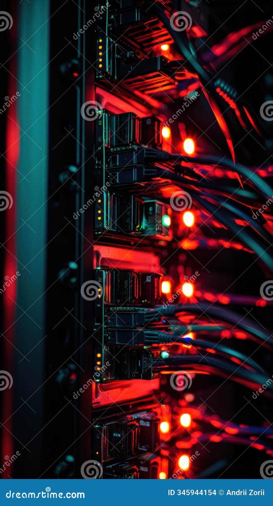 Technology Infrastructure Focus on Active LED Server Rack for Data ...