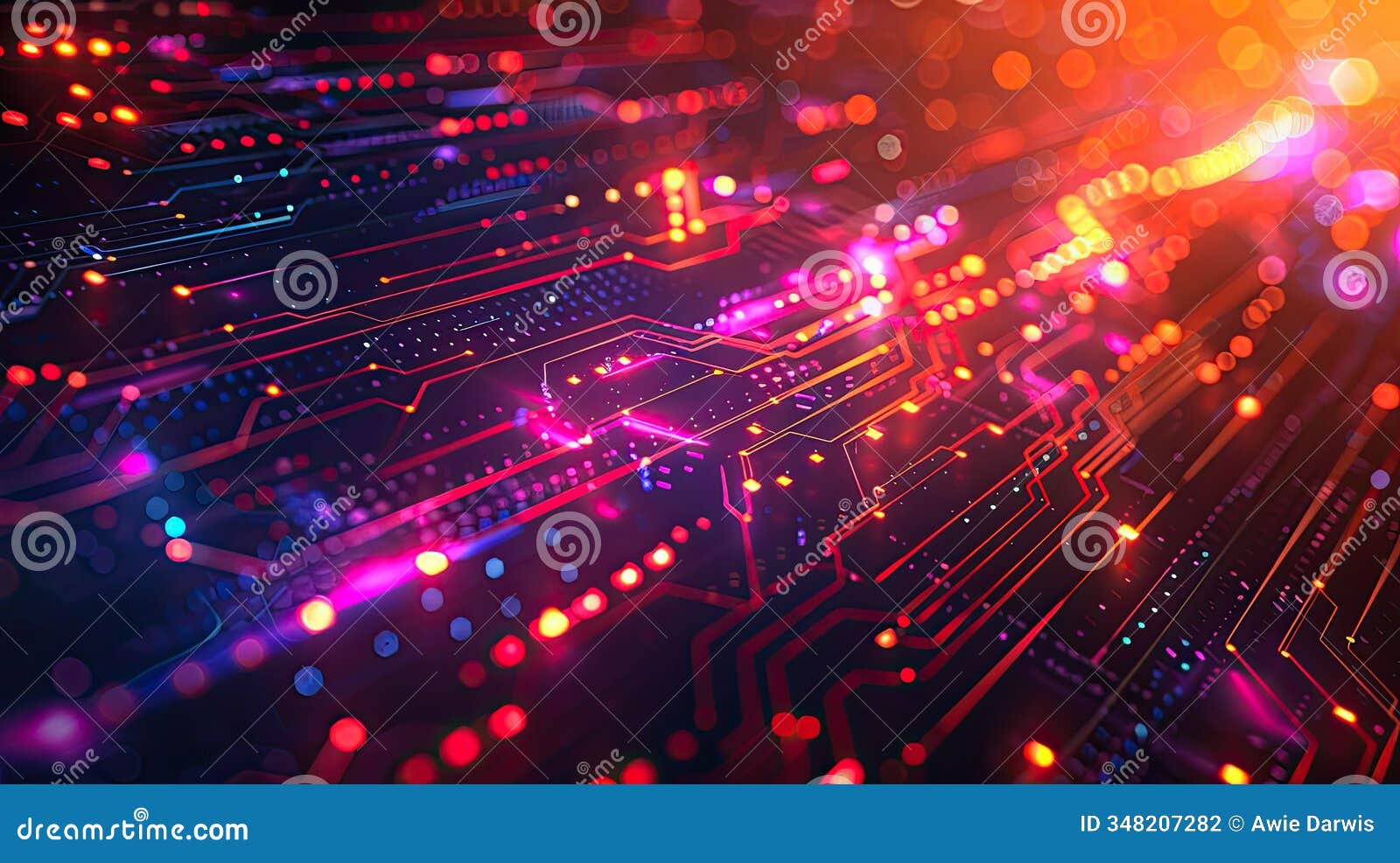 Technology Innovation Concept Featuring Interconnected Circuits and ...