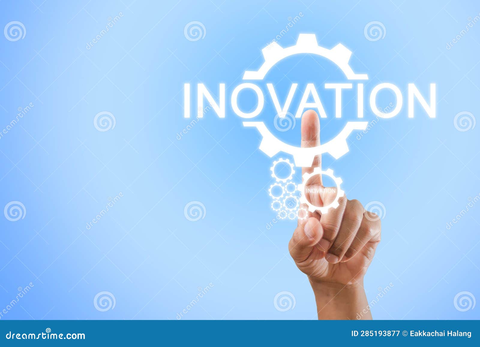 Technology Innovation Concept. Hand Point Finger Innovation Text Icon ...