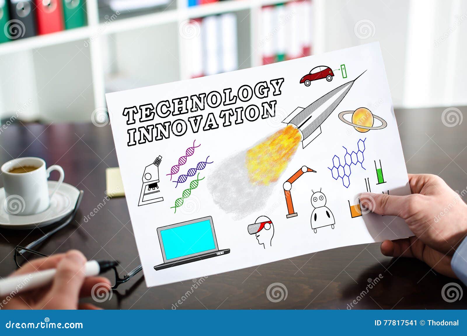 Technology Innovation Concept on a Paper Stock Image - Image of ...
