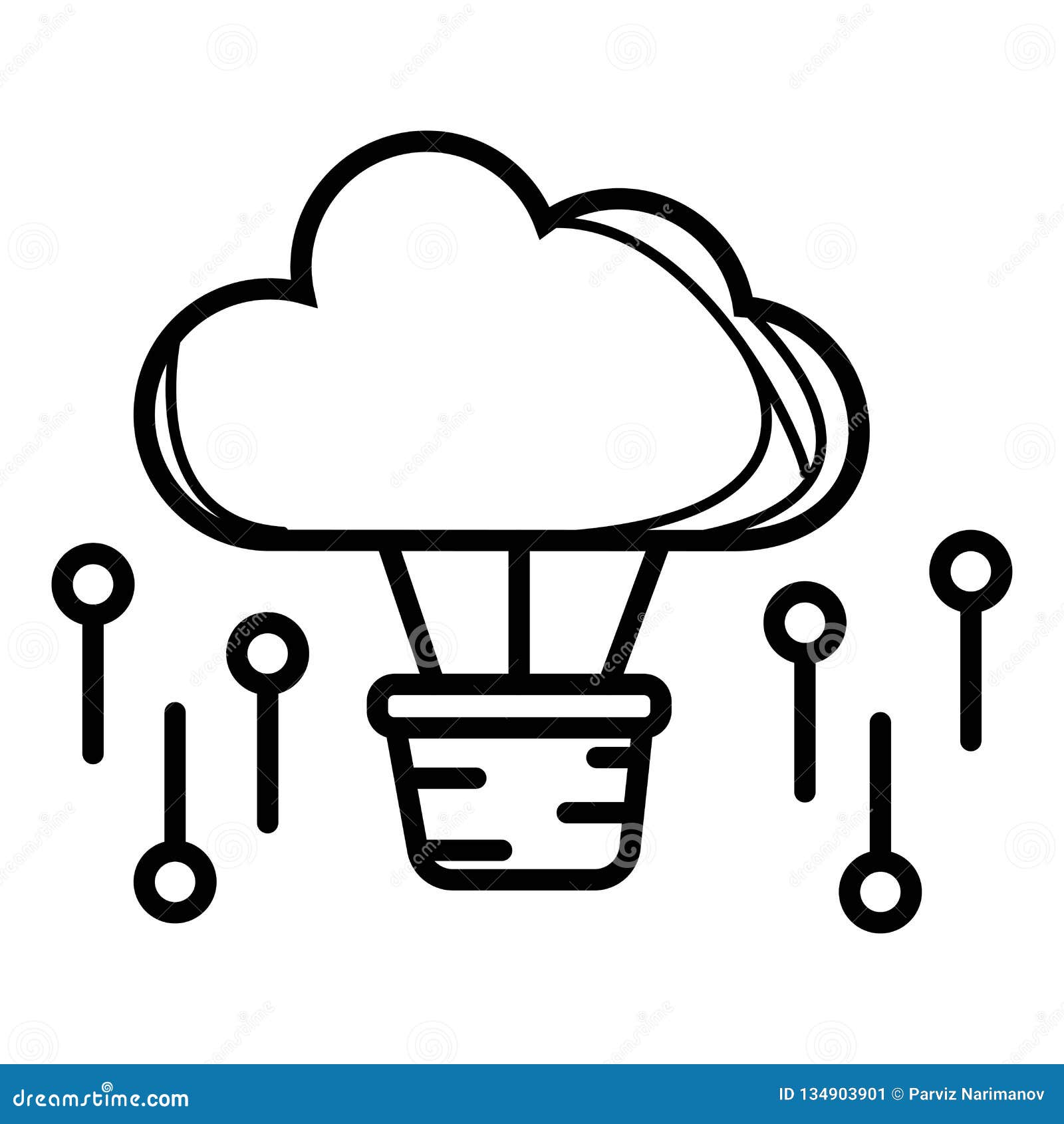 Technology Innovation Icon. Cloud Technology, Vector Stock Illustration ...