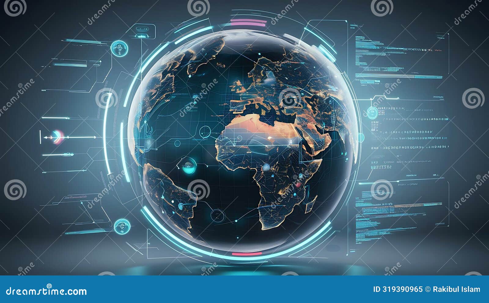 Technology, Innovation, and Infographic Concept, Eart Hud, Futuristic ...