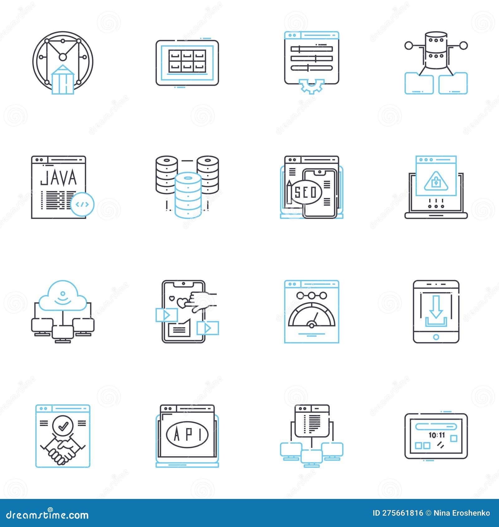 Technology Innovation Linear Icons Set. Disruptive, Futuristic ...