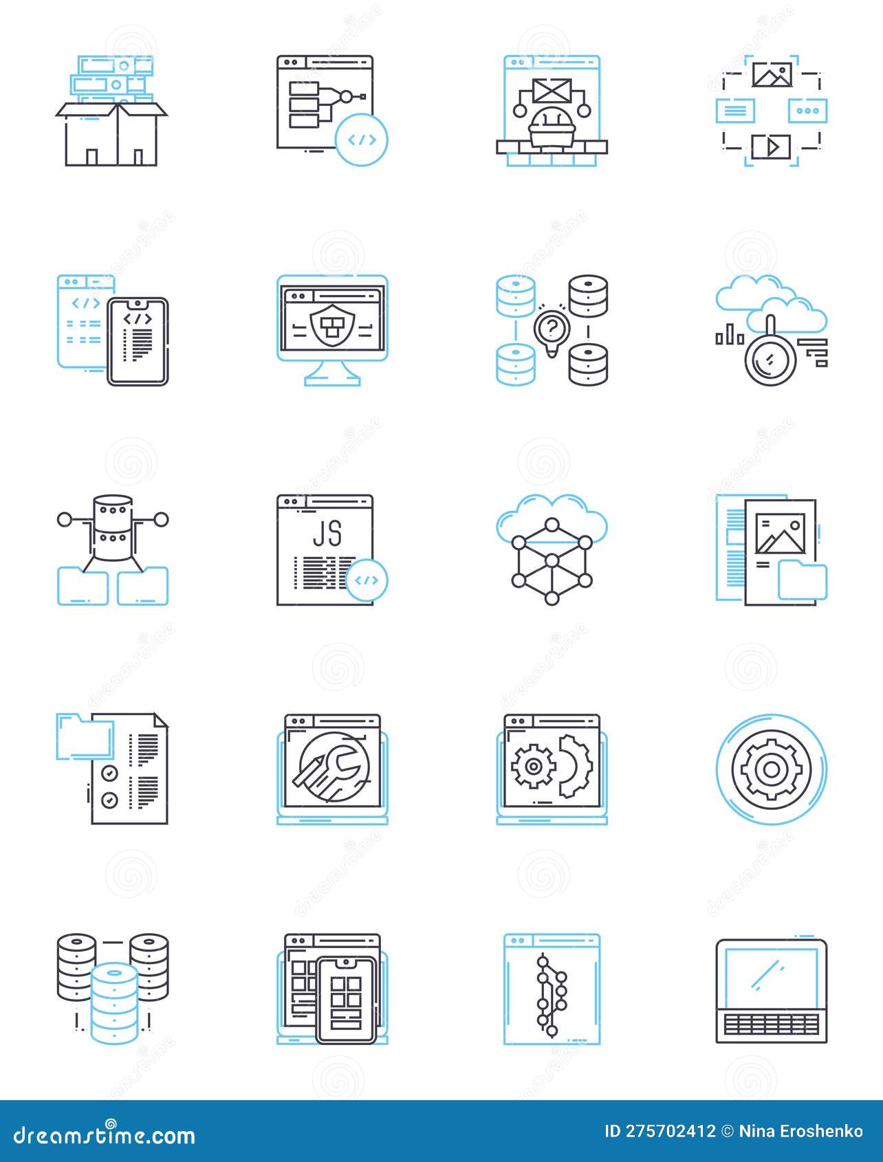 Technology Innovation Linear Icons Set. Disruptive, Futuristic ...