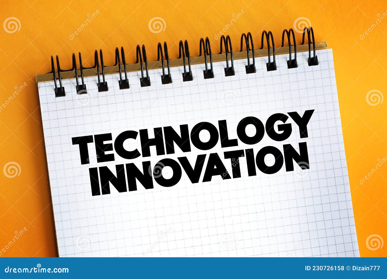 Technology Innovation Text on Notepad, Concept Background Stock Photo ...