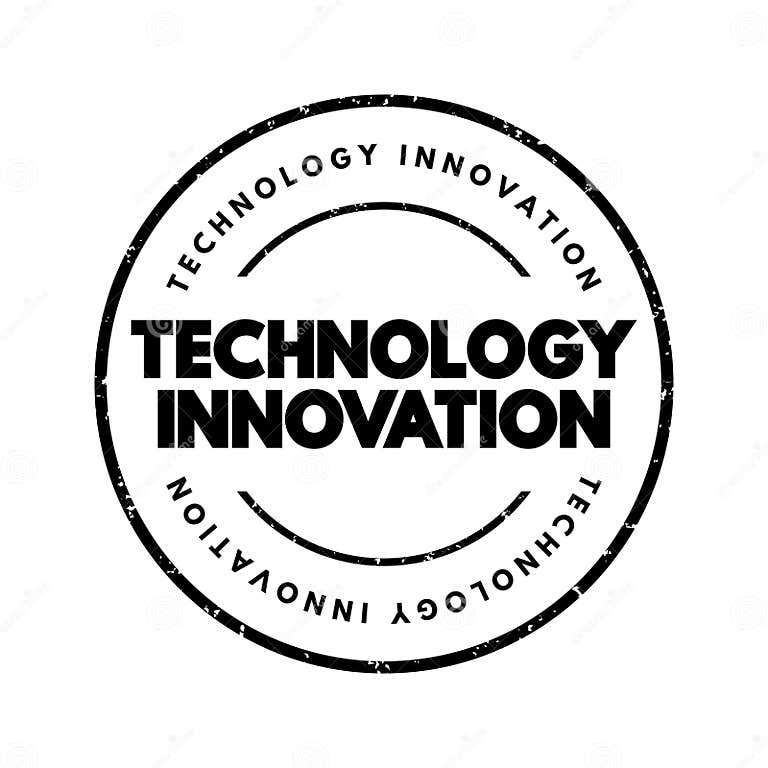 Technology Innovation Text Stamp, Concept Background Stock Illustration ...