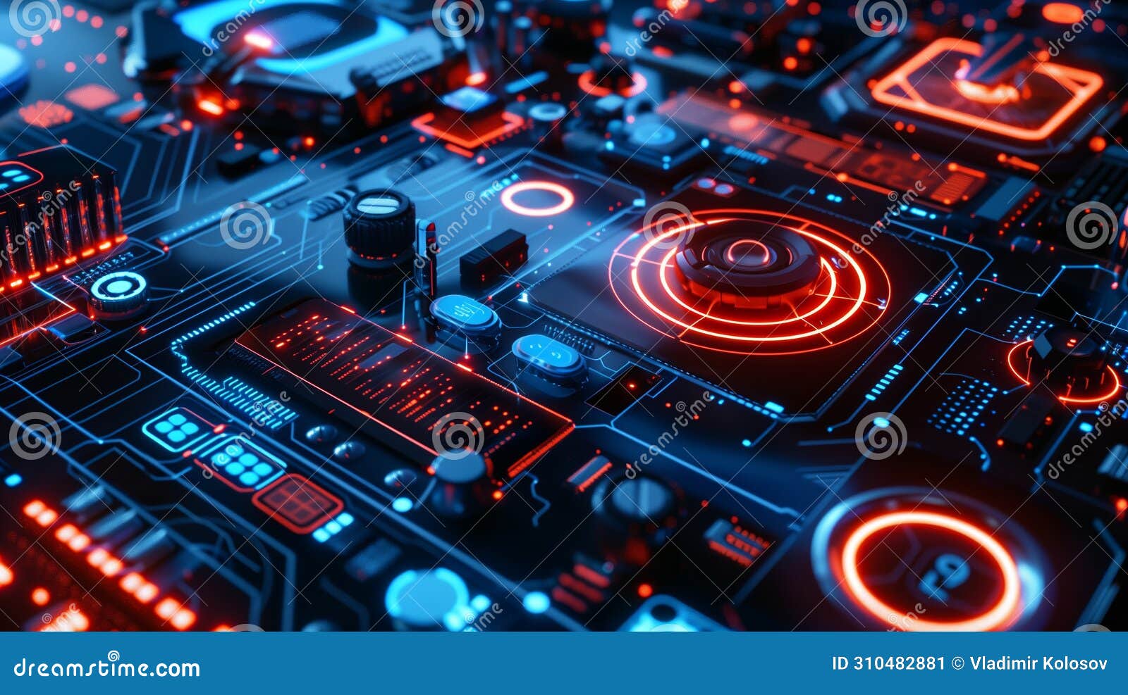 Technology and Innovation Theme Featuring Futuristic Gadgets and ...