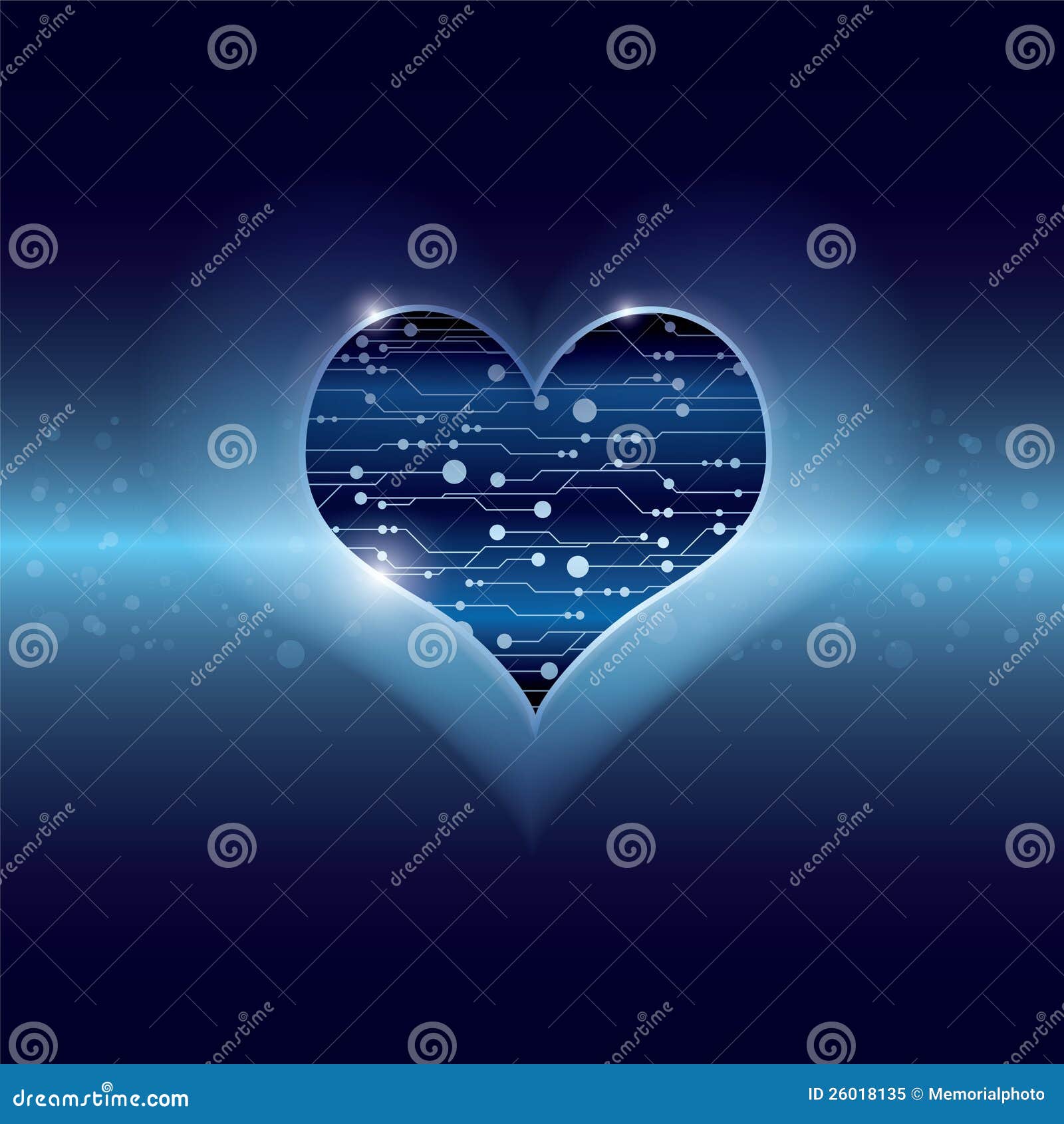 Technology inside heart stock vector. Illustration of connect - 26018135