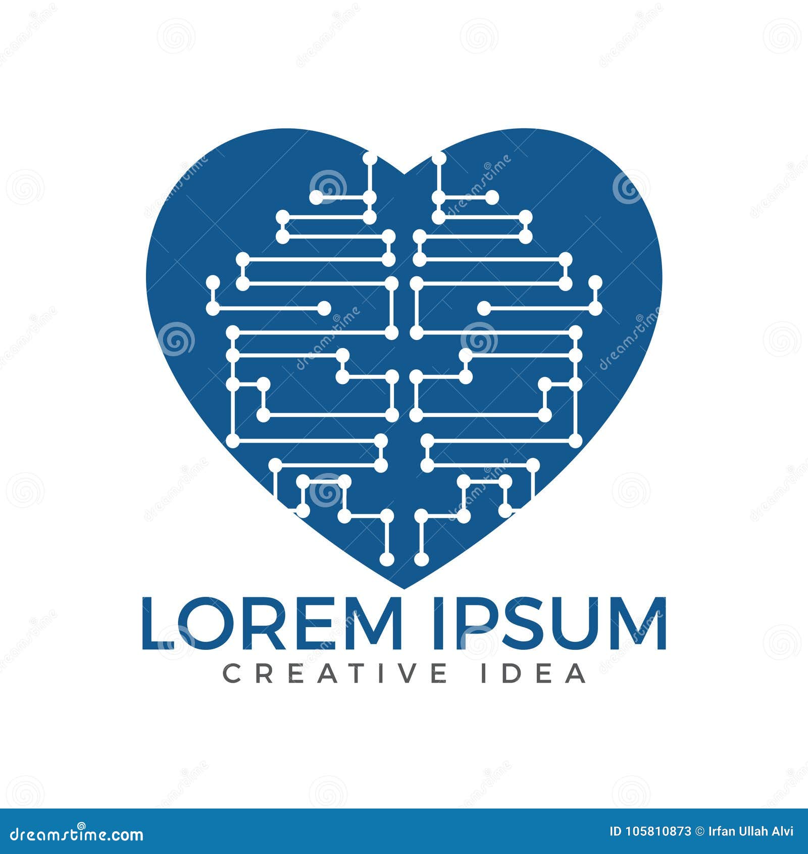 Technology Integrate Heart Shape Logo Design. Love Tech Sign. Stock ...