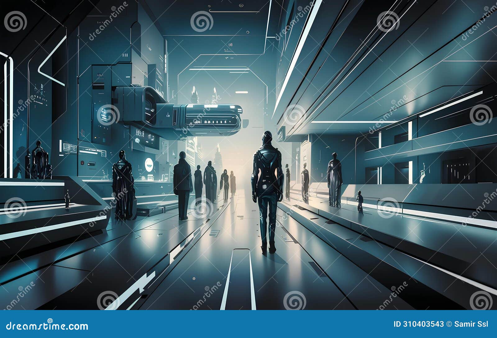 Technology Integrated Seamlessly into Everyday Life Stock Illustration ...