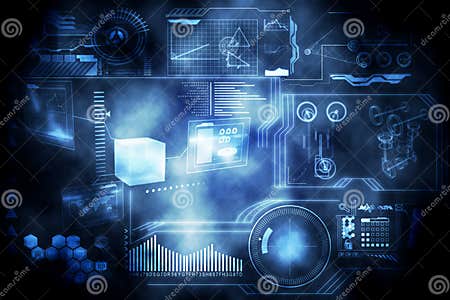 Technology interface stock illustration. Illustration of digitally ...