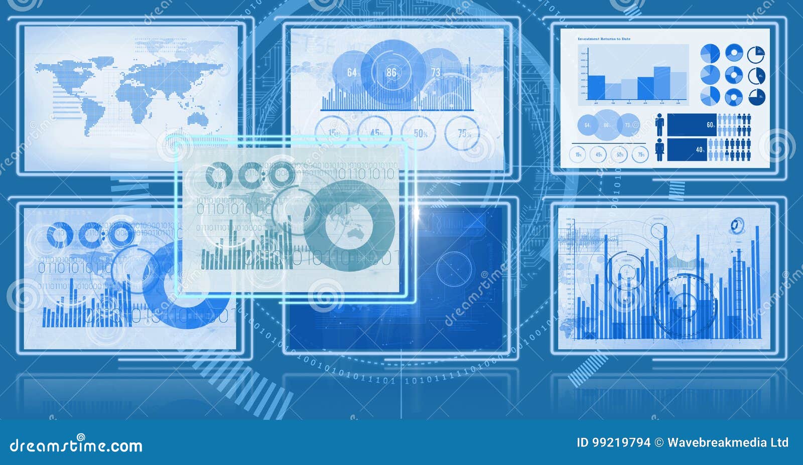 Technology Interface Panels Stock Illustration - Illustration of grey ...