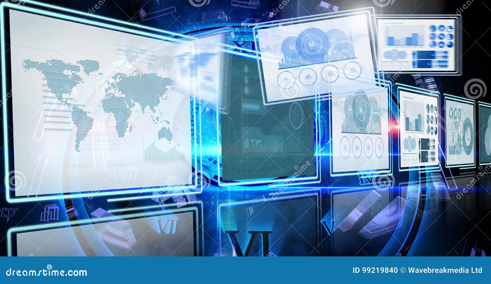 Technology Interface Panels Stock Illustration - Illustration of ...