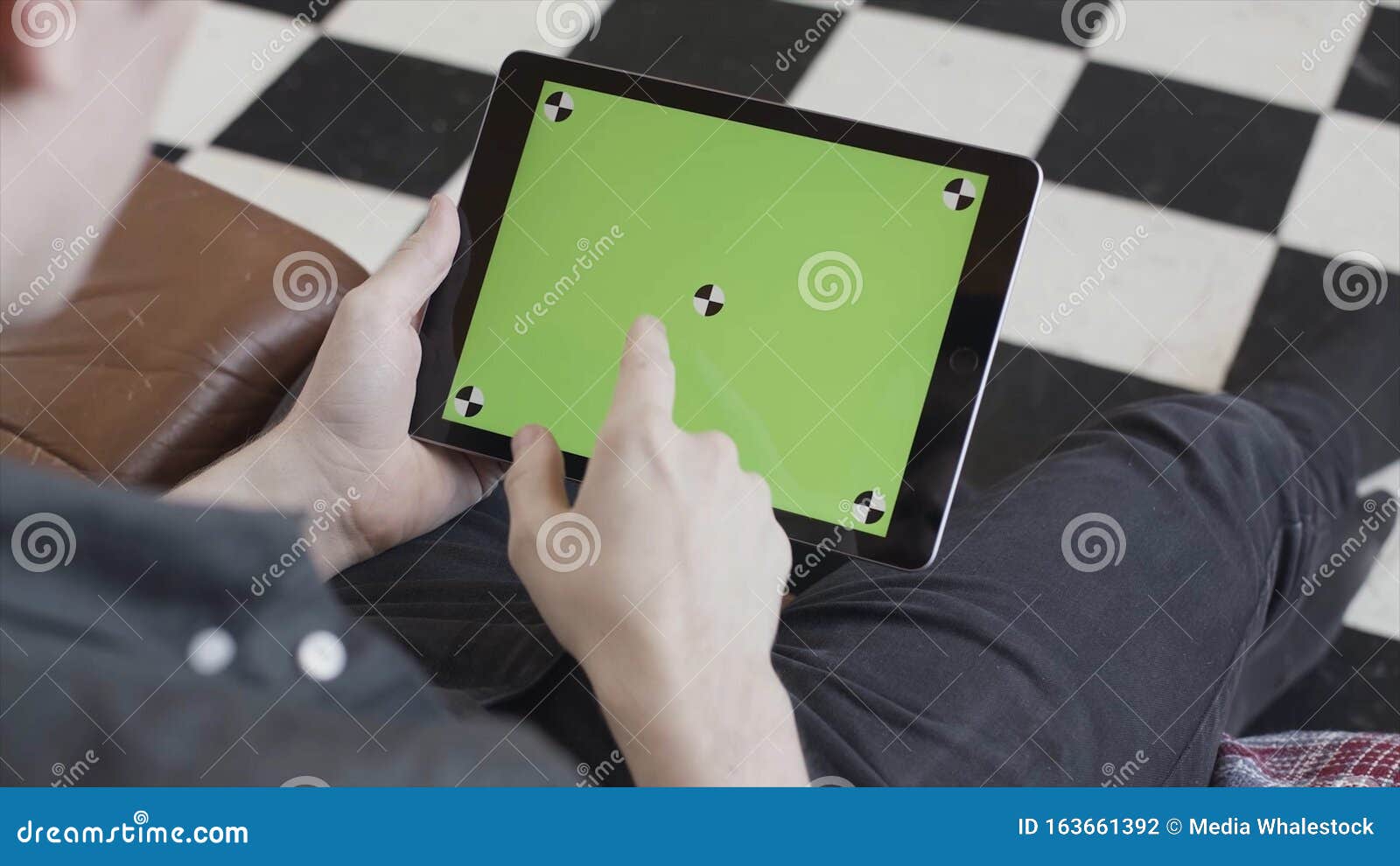 Technology and Internet Concept, Over the Shoulder View of a Man ...