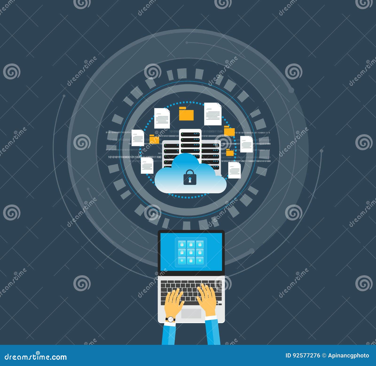 Technology Internet Cyber Security Design Concept Stock Vector ...