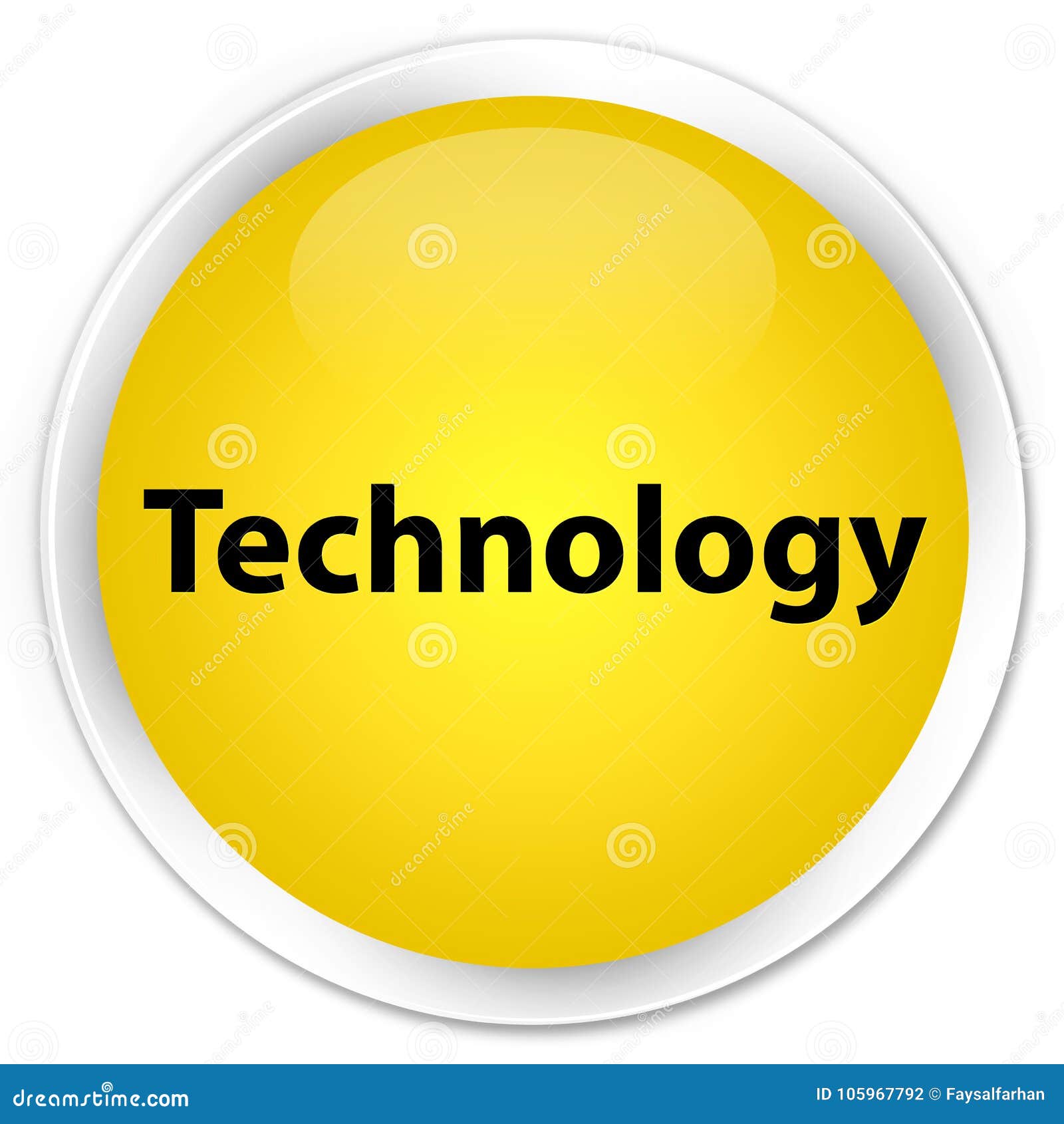 Technology Premium Yellow Round Button Stock Illustration ...