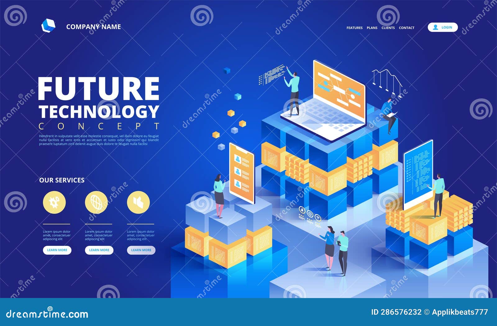 Technology Isometric Concept. Abstract High Tech Future Stock Vector ...
