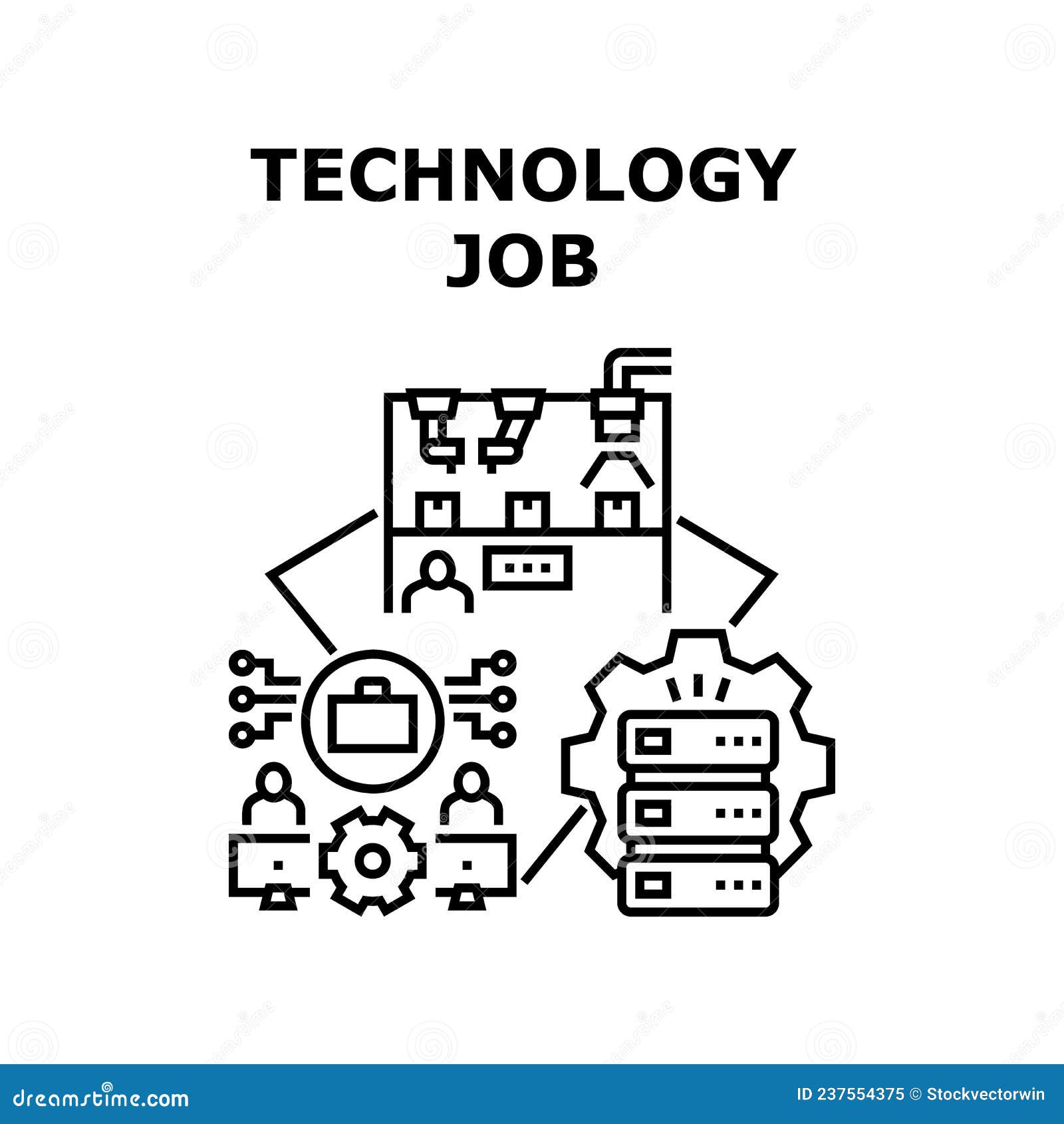 Technology Job Icon Vector Illustration Stock Vector - Illustration of ...