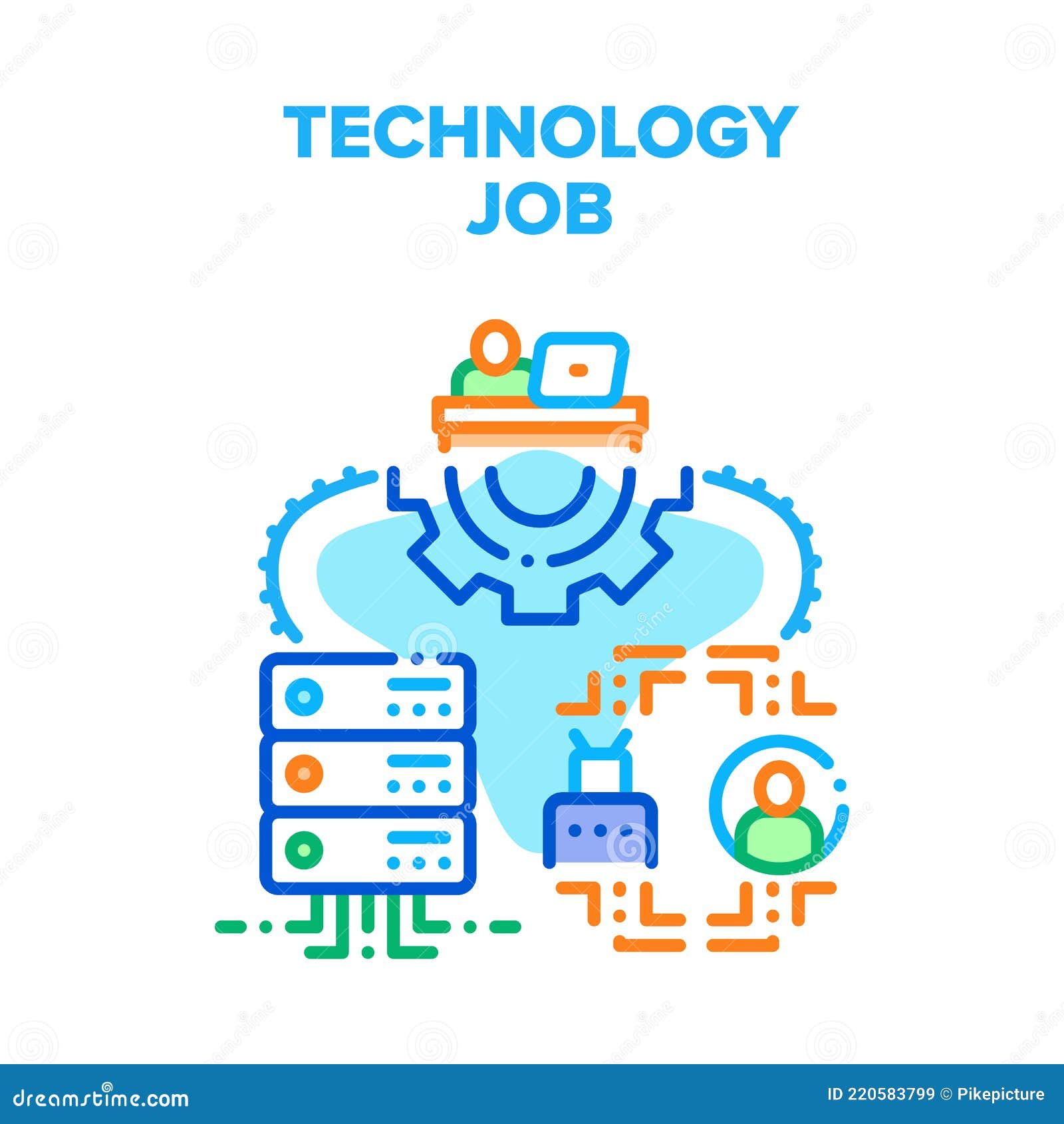 Technology Job Vector Concept Color Illustration Stock Vector ...
