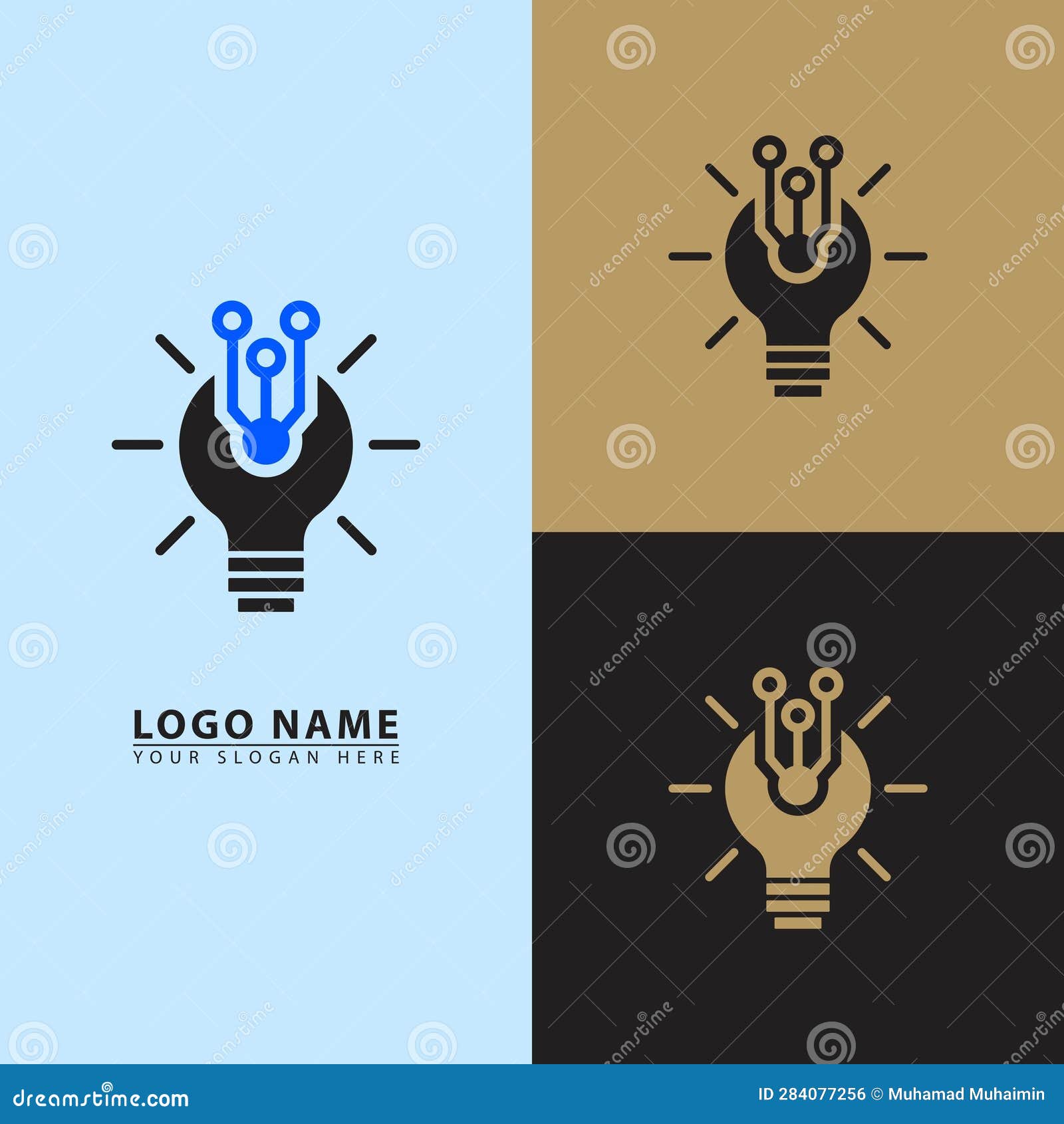 Technology Lamp Vector Logo Icon Stock Vector - Illustration of ...