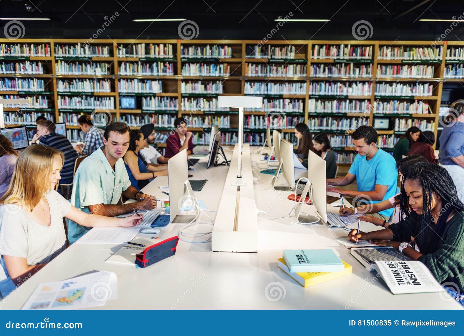 Technology Library Student Learning Concept Stock Image - Image of ...