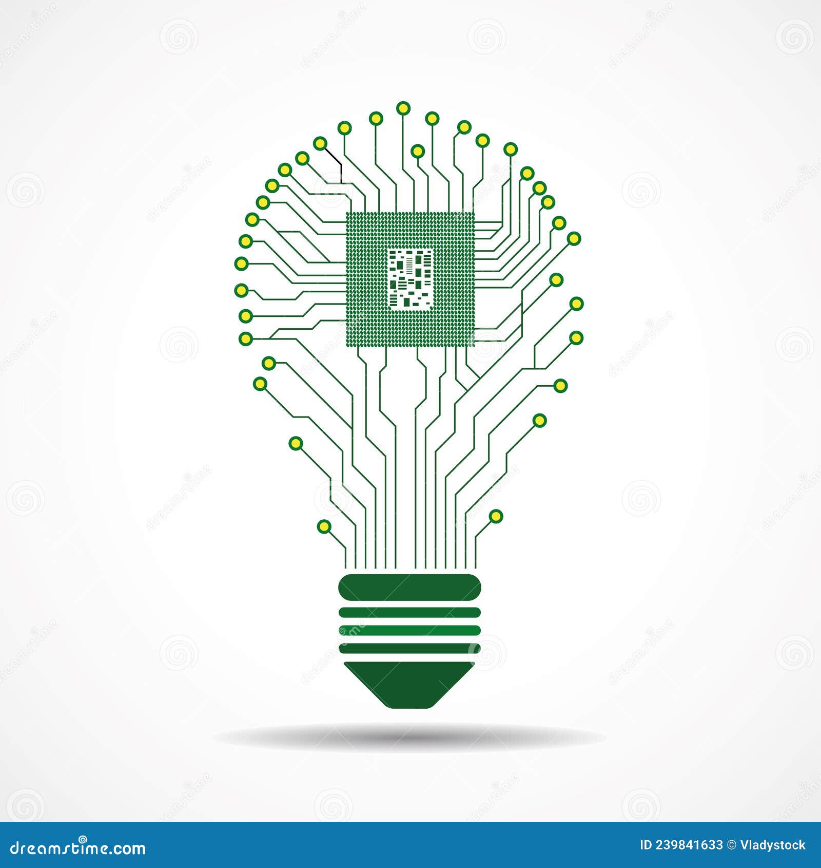 Technology Light Bulb Circuit Board with Cpu Inside Stock Vector ...