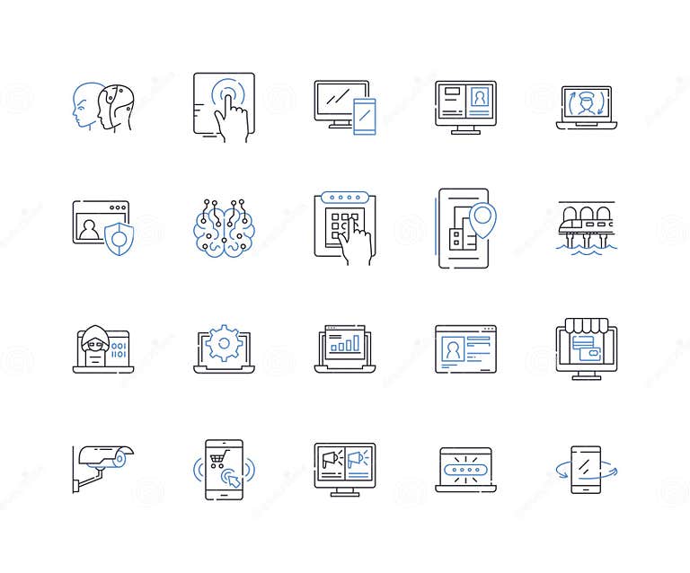 Technology Line Icons Collection. Innovation, Automation ...
