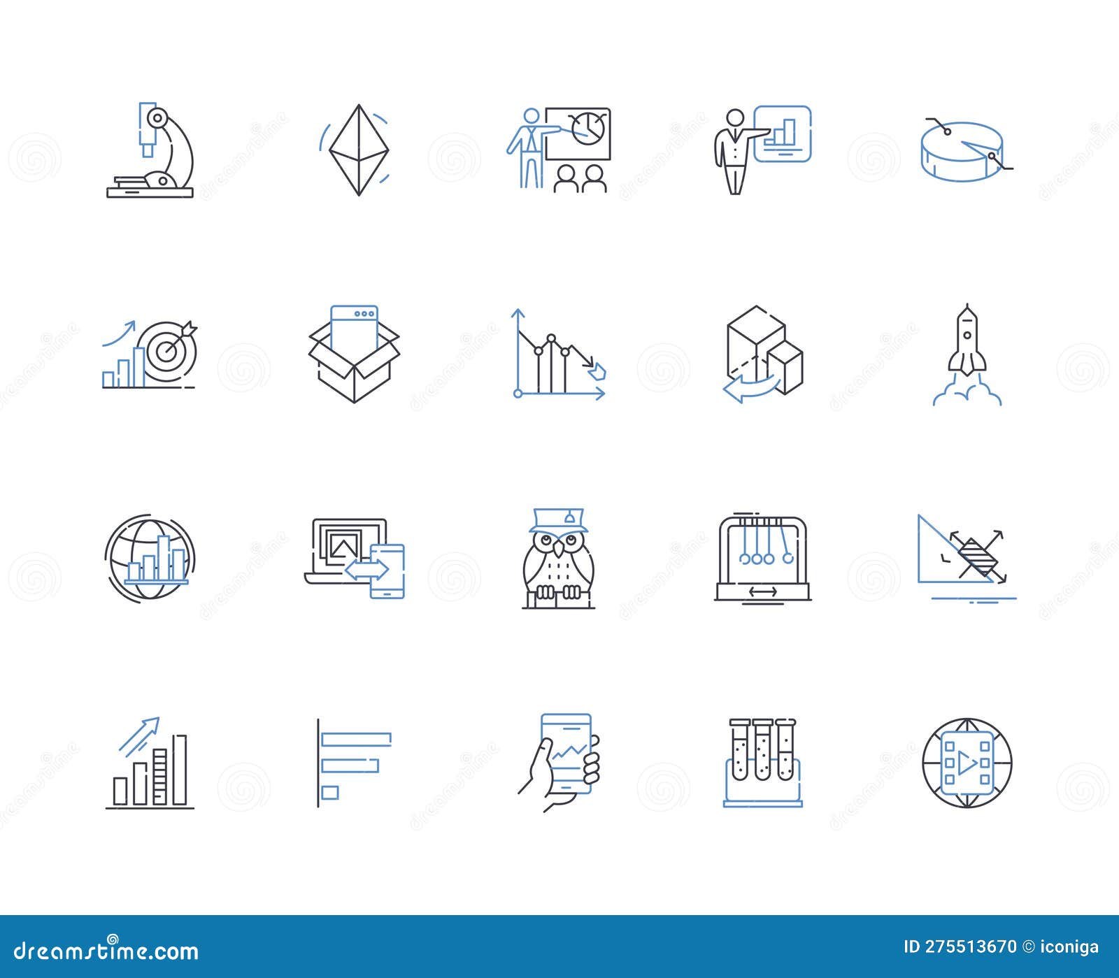 Technology Line Icons Collection Innovation Robotics Virtual Digital Nerking Cybersecurity