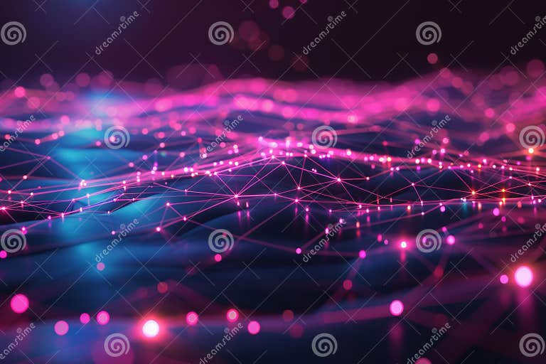 Technology Lines and Connections in an Abstract Setting. Stock Image ...