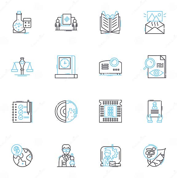 Technology Literacy Linear Icons Set. Digital, Cybersecurity, Coding ...