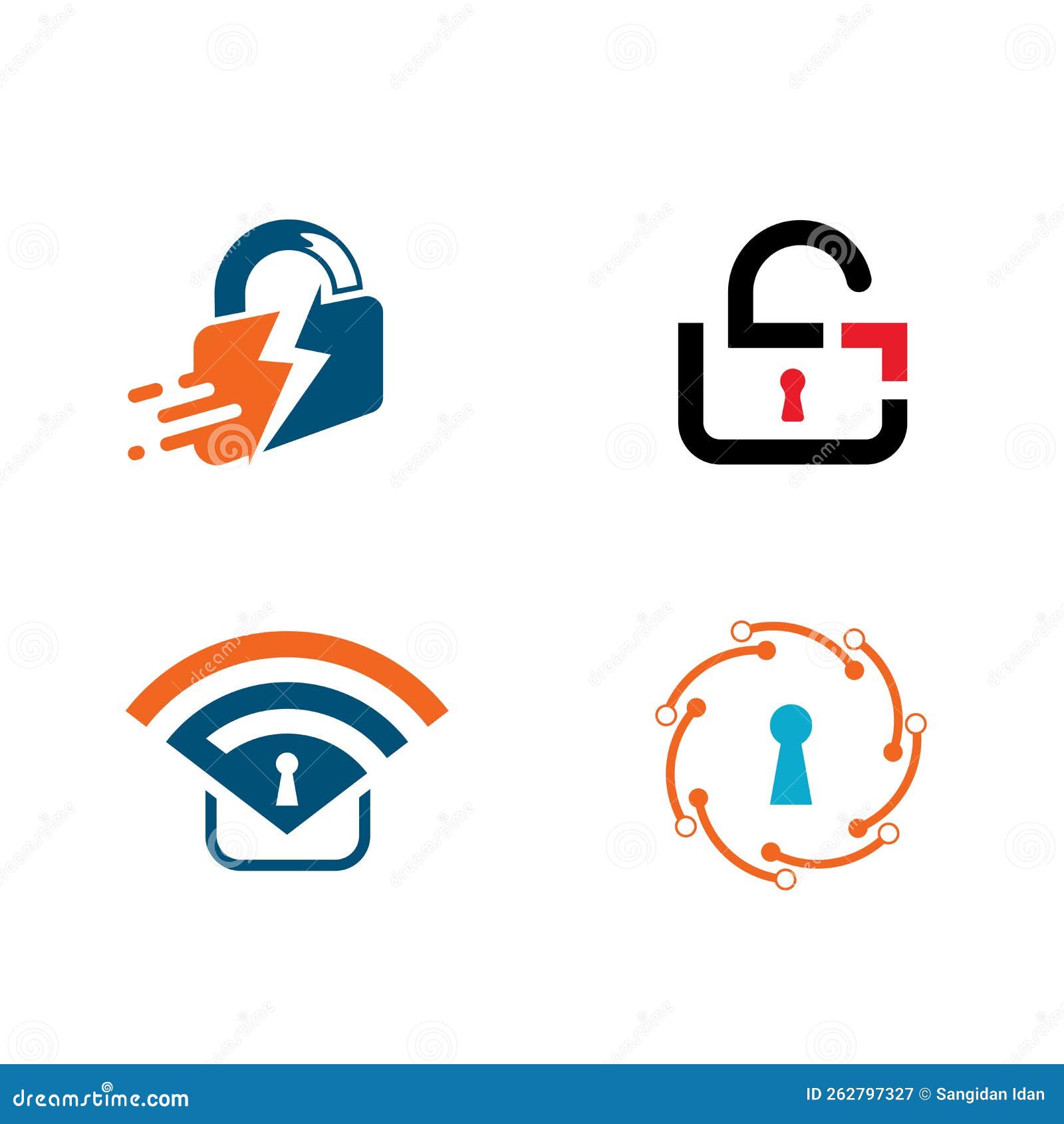 Technology Lock Icon Vector Concept Design Template Stock Vector ...