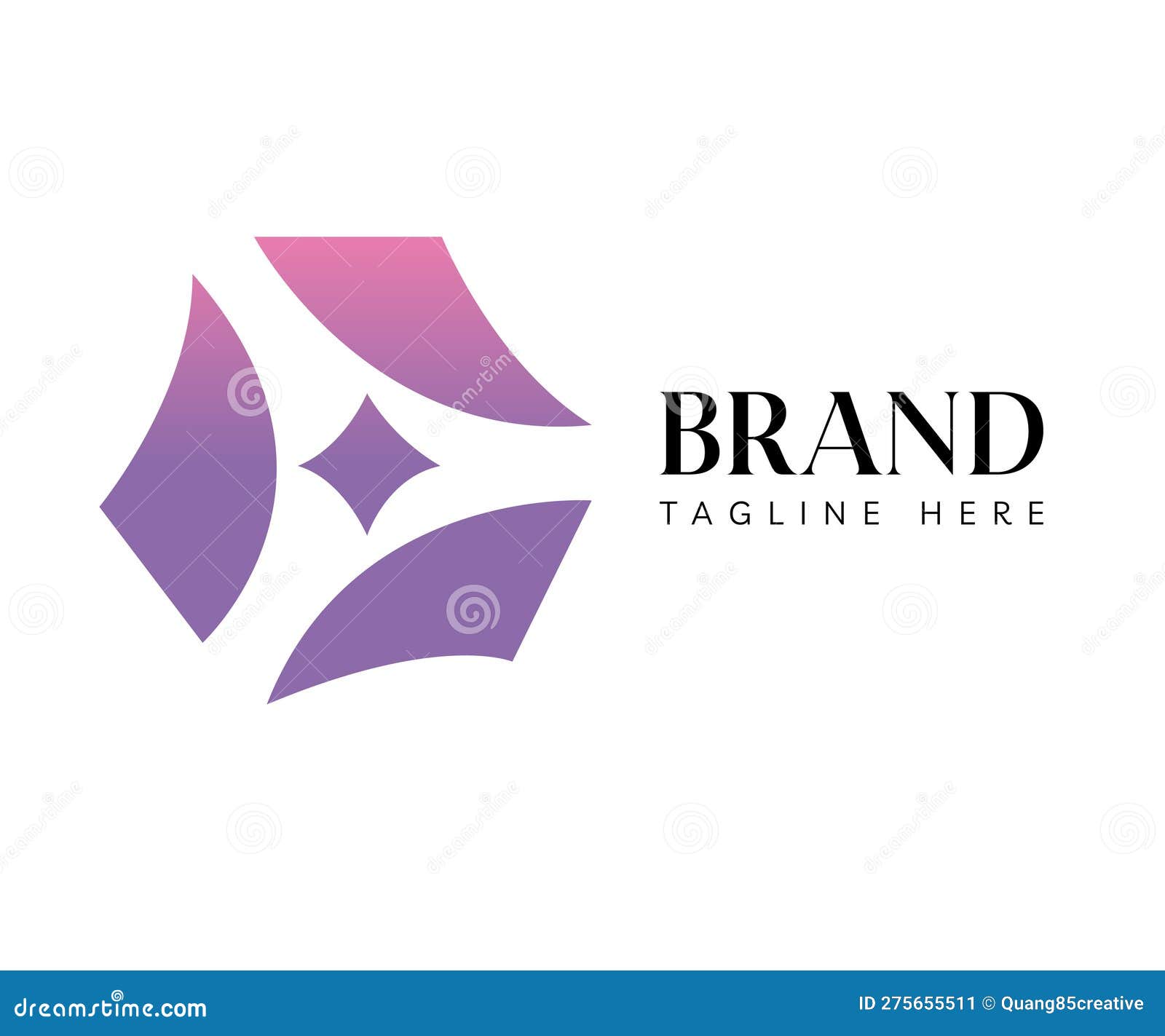 Letter V Logo Design with Three Graphic Elements Connected. Stock ...