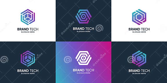 Technology Logo Collection with Modern Concept Premium Vector Stock ...