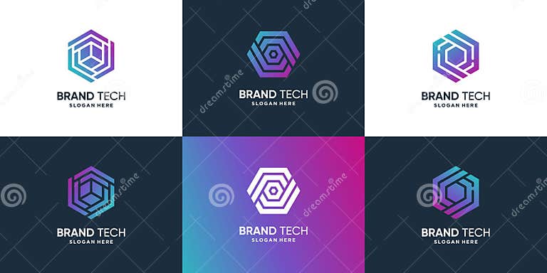 Technology Logo Collection with Modern Concept Premium Vector Stock ...