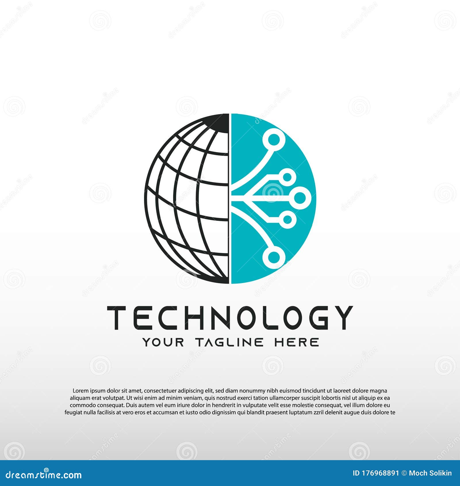 Technology Logo with Concept of World and Network. Illustration Element ...