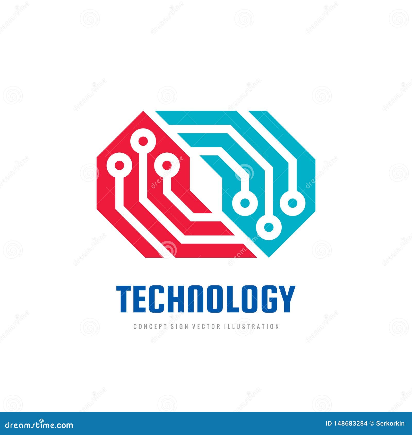 Technology Logo Design. Abstract Electronic Computer Chip. Concept Sign ...