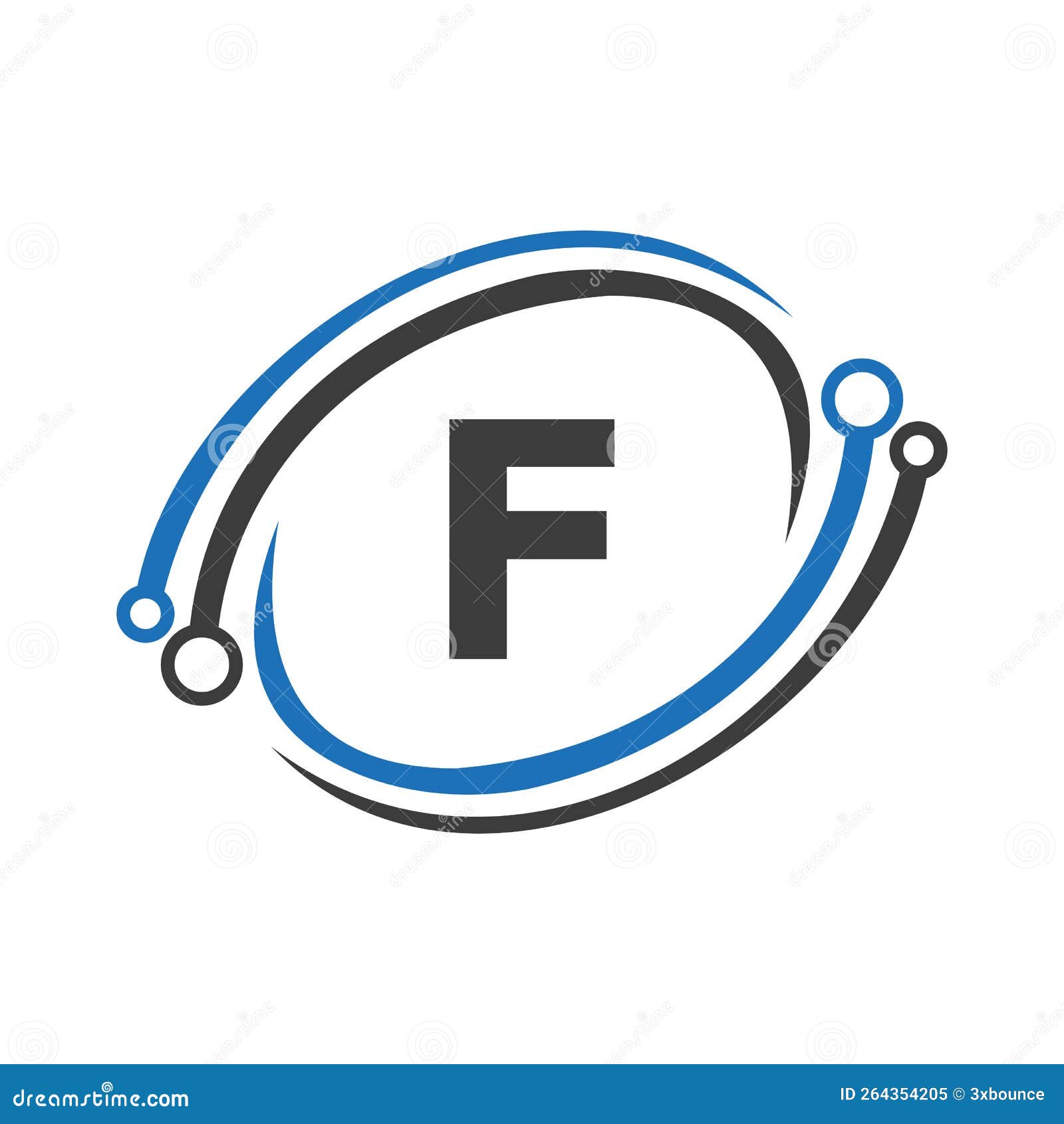 Technology Logo Design on F Letter Concept. Technology Network Logo ...