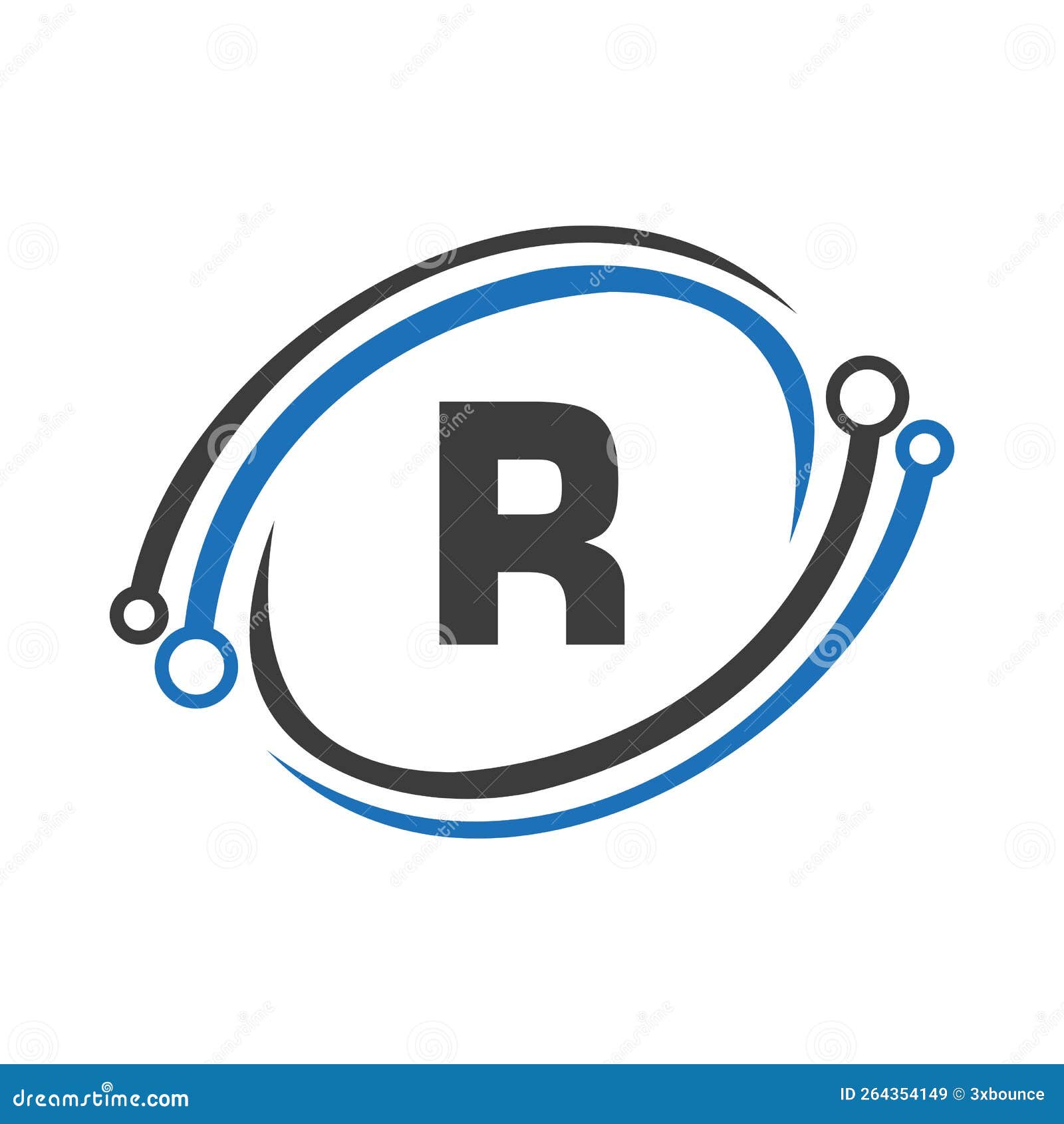 Technology Logo Design on R Letter Concept. Technology Network Logo ...