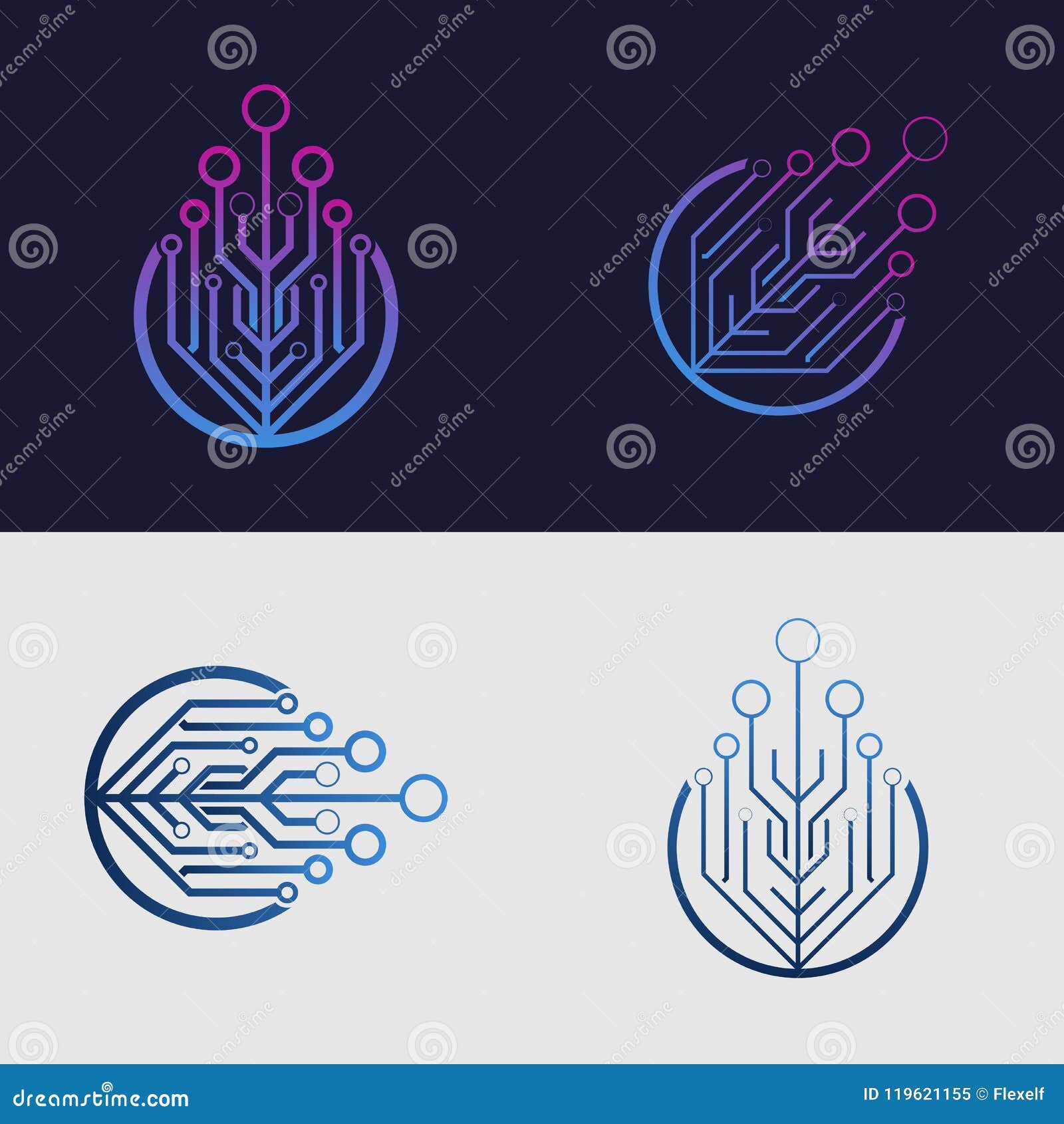 Technology Logo Design. Tech Element Stock Vector - Illustration of ...