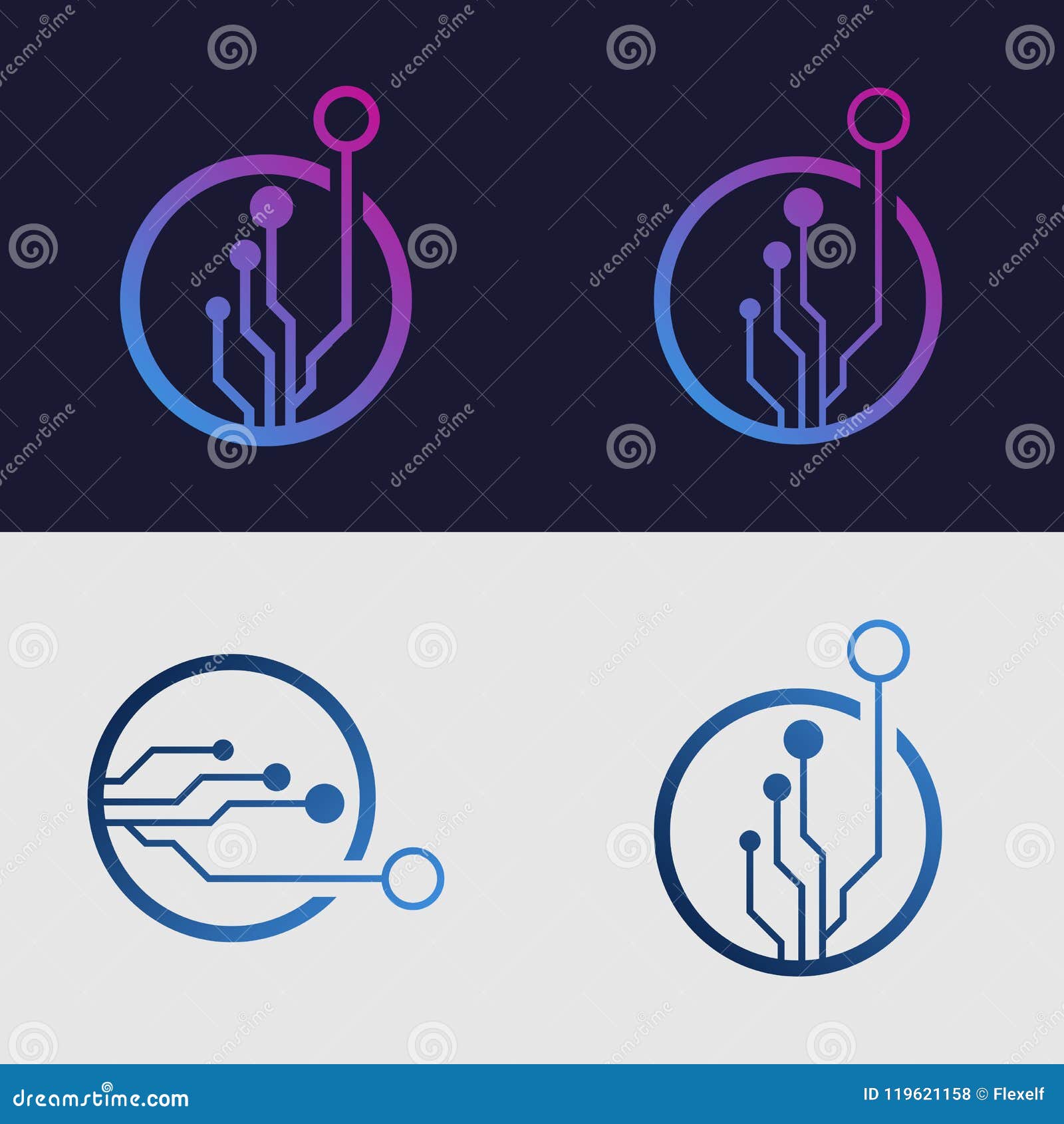 Technology Logo Design. Tech Element Stock Vector - Illustration of ...