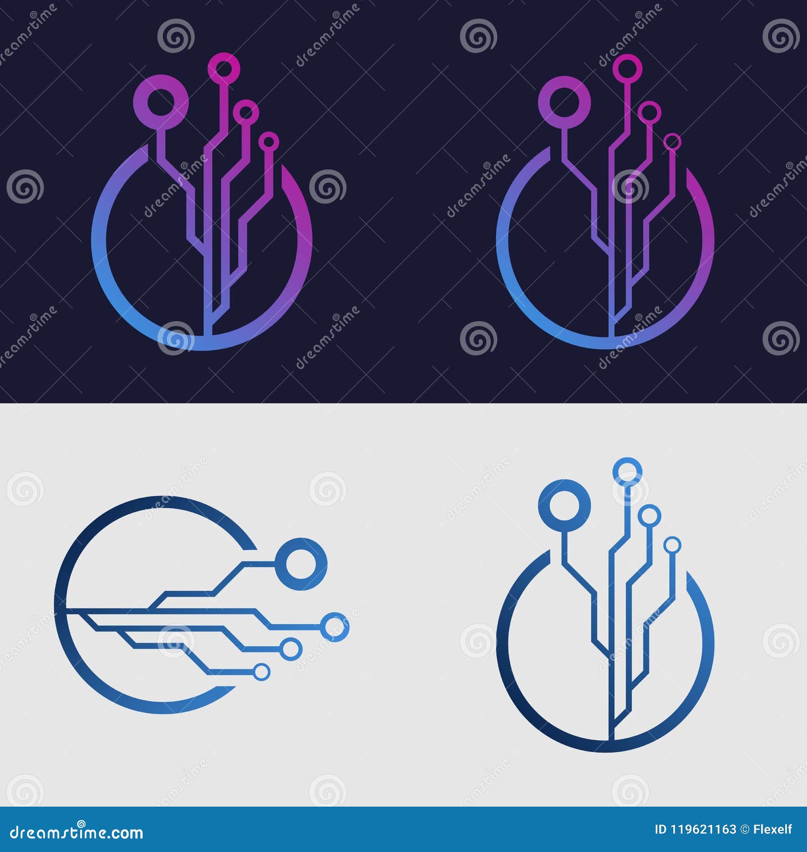 Technology Logo Design. Tech Element Stock Vector - Illustration of ...